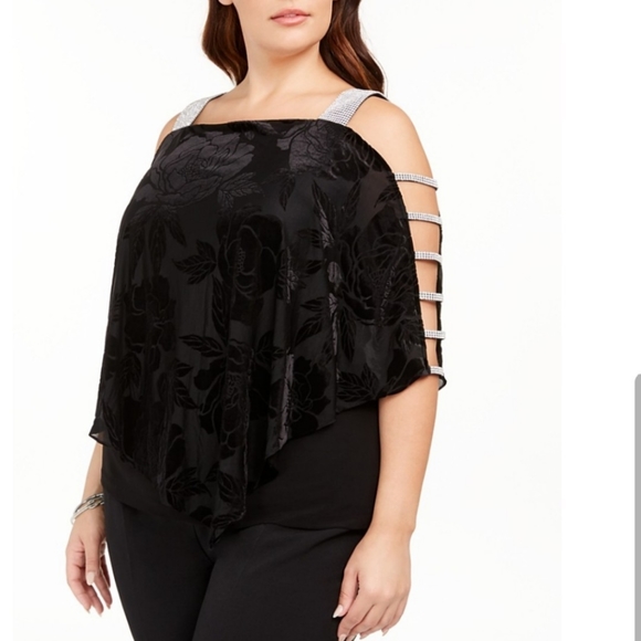 MSK | Dresses | Msk Plus Size Burnout Velvet Overlay Top | Poshmark